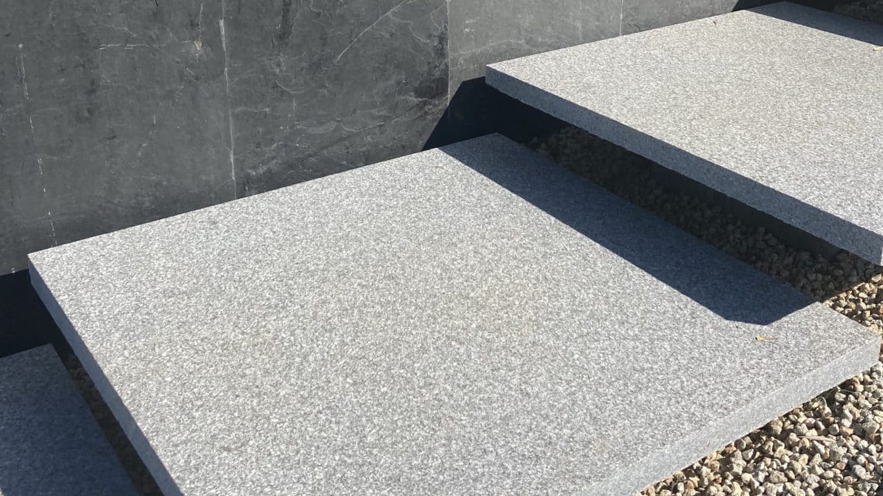 Marche Palière Granit Extérieur Gris - HESTIA Pierre & Jardin